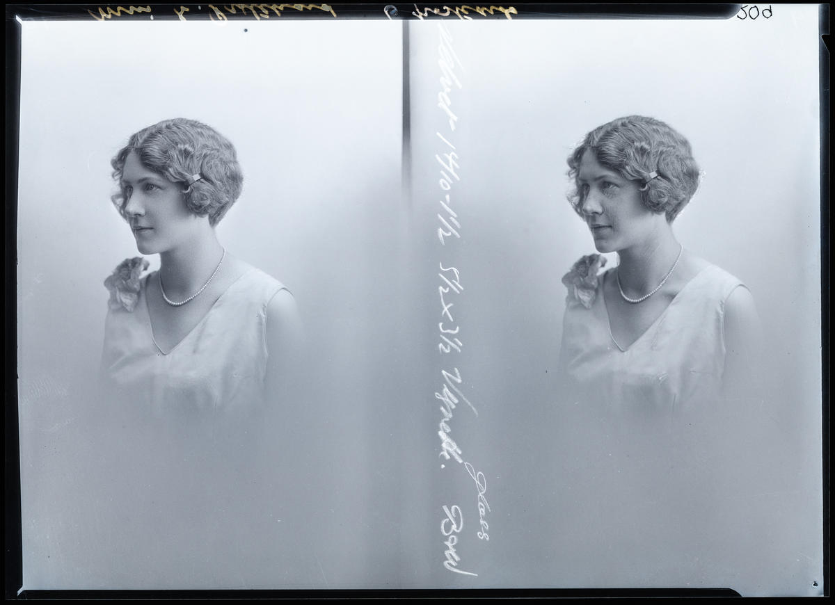 Film Negative: Miss E Pritchard (twin negative) - Canterbury Museum