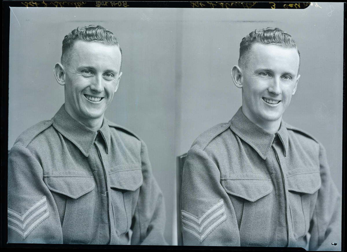 Film Negative: Sergeant J Strutton (twin negative) - Canterbury Museum