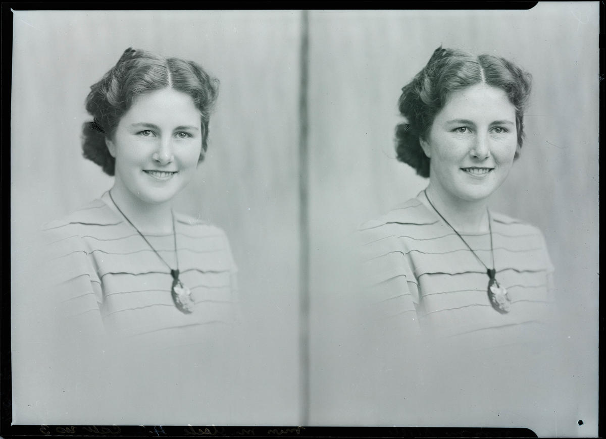 Film Negative: Miss M Steele (twin negative) - Canterbury Museum