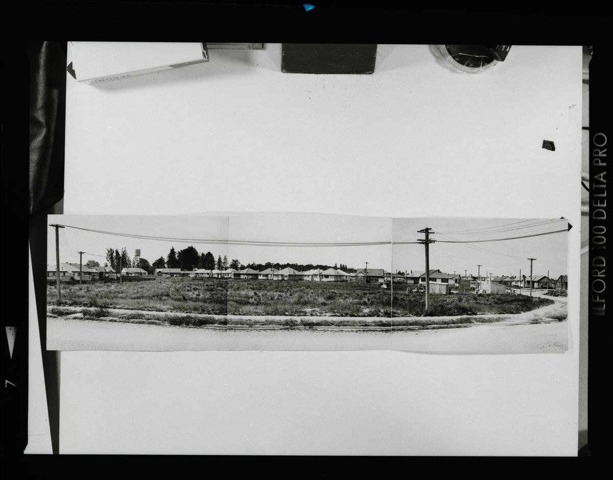 Negative: Houses panorama (copy) - Canterbury Museum