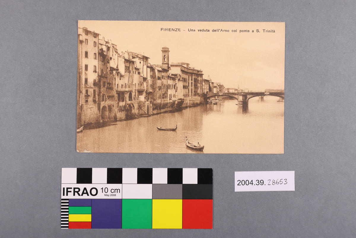 Postcard: Firenze, Una veduta dell'Arno col ponte a S Trinita ...