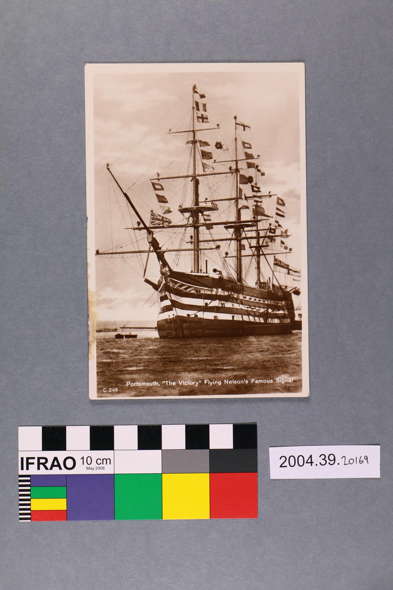 Postcard: Portsmouth, The Victory Flying Nelson's Famous Signal ...
