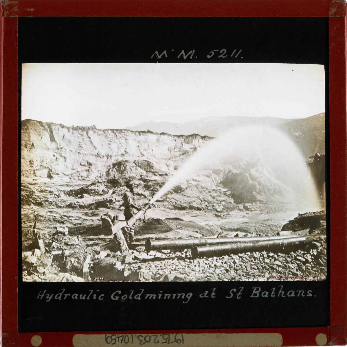 Lantern Slide: Hydraulic gold-mining - Canterbury Museum