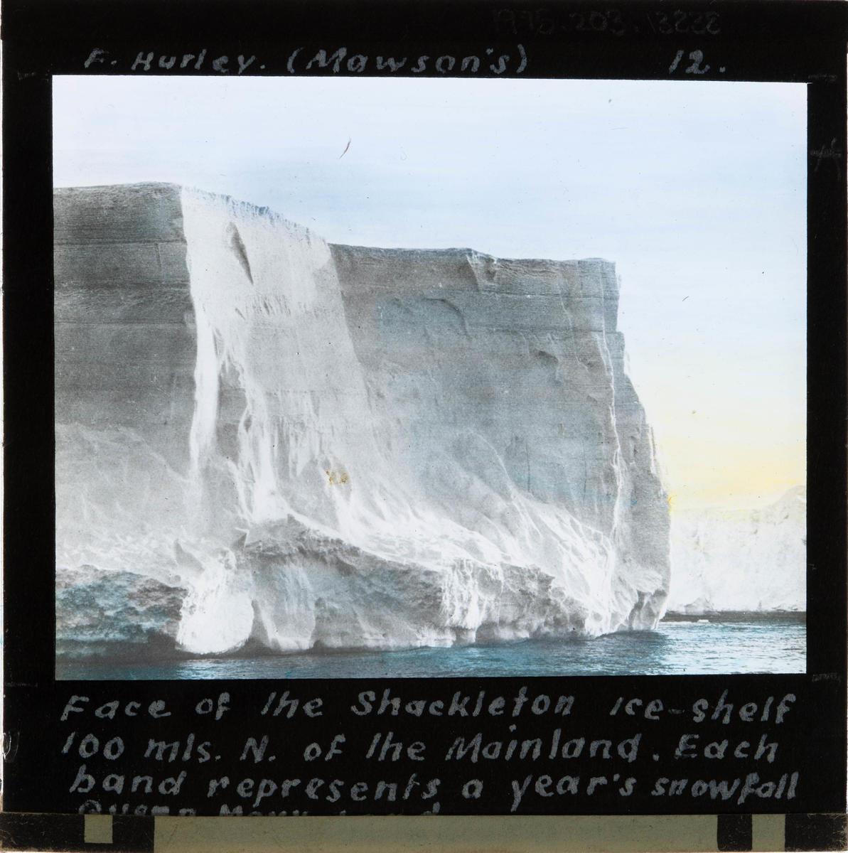 Lantern Slide: Shackleton ice-shelf - Canterbury Museum