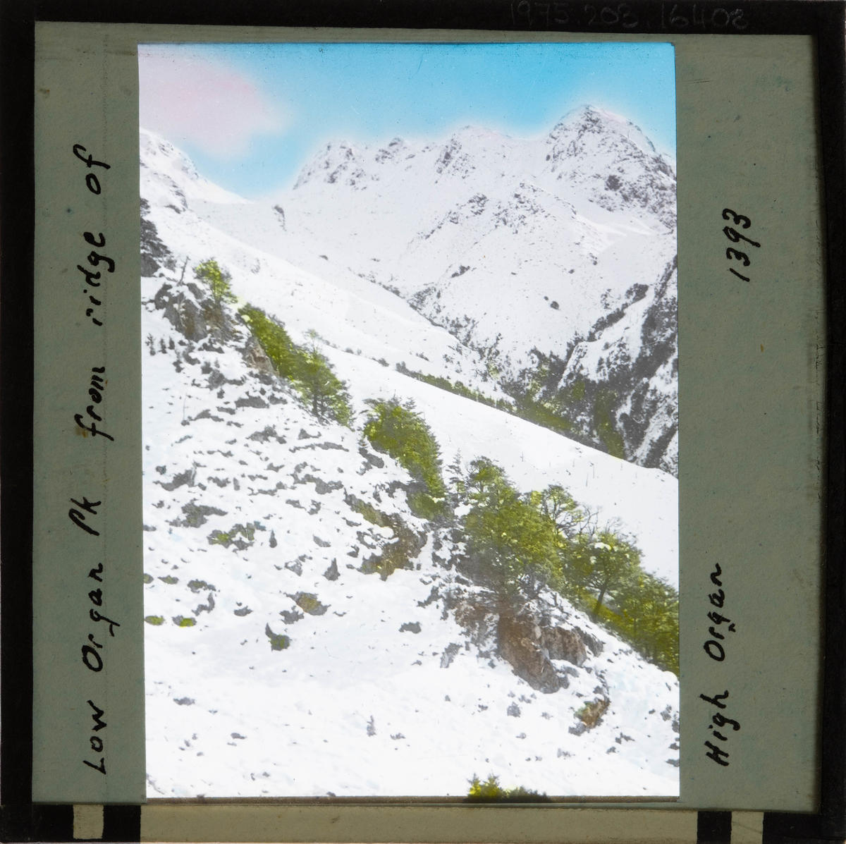 Lantern Slide: Low Organ Peak - Canterbury Museum