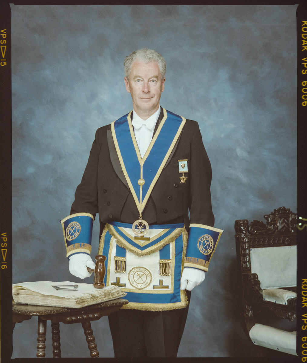 Negative: Unnamed Man Provincial Masonic Lodge - Canterbury Museum