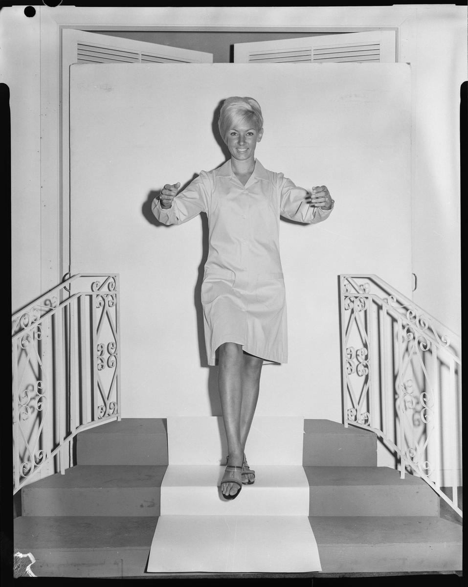 Film negative: Alason Dry Cleaners, model and dresses/clothing ...