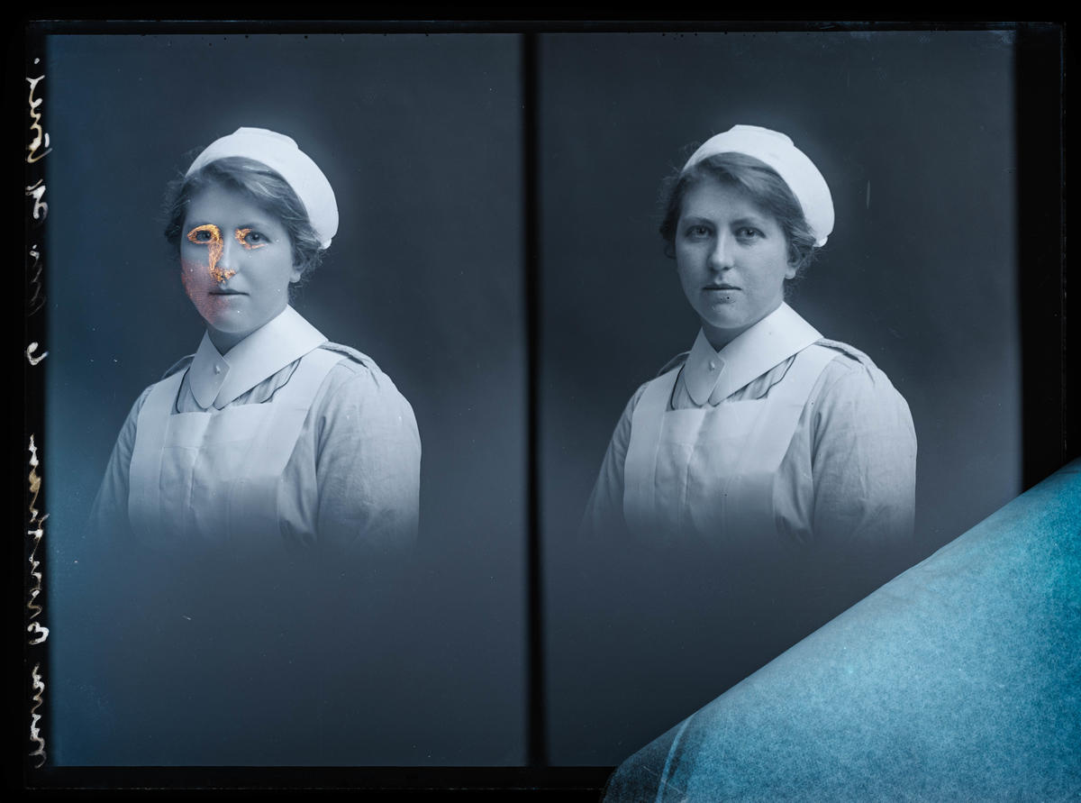 Glass Plate Negative: Miss Brougham - Nurse (twin negative ...