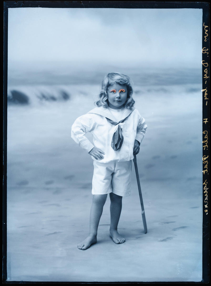 Glass Plate Negative: Mrs R Day - Boy - Canterbury Museum