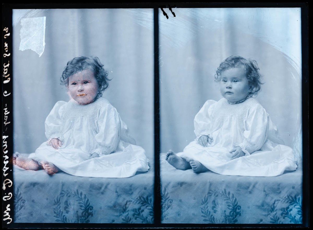 Glass Plate Negative: Mrs P Diserens' baby (twin negative) - Canterbury ...