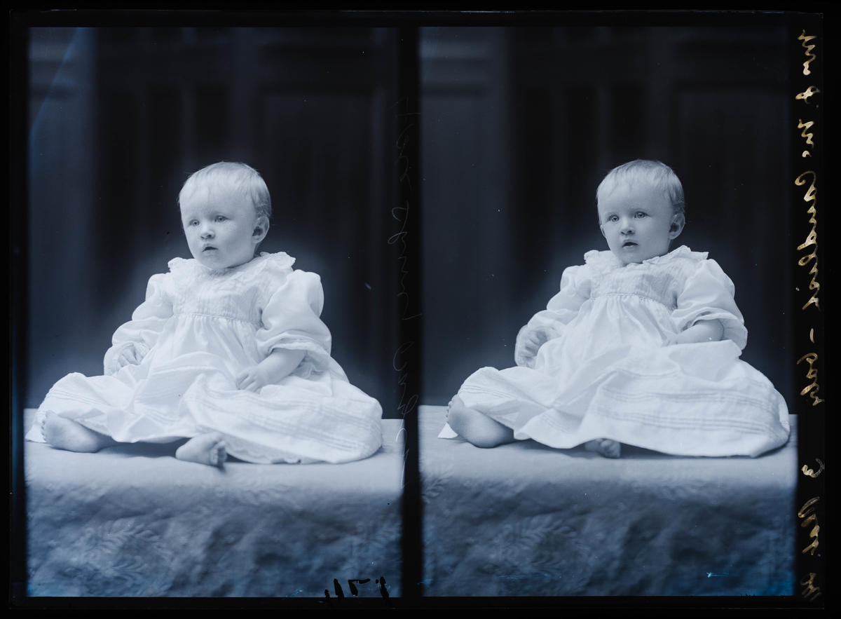 Glass Plate Negative: Baby (twin negative) - Canterbury Museum