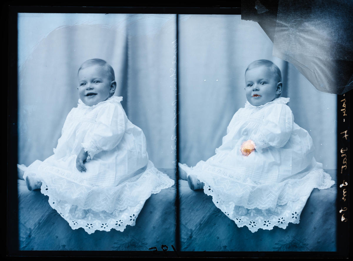 Glass Plate Negative: Baby (twin negative) - Canterbury Museum