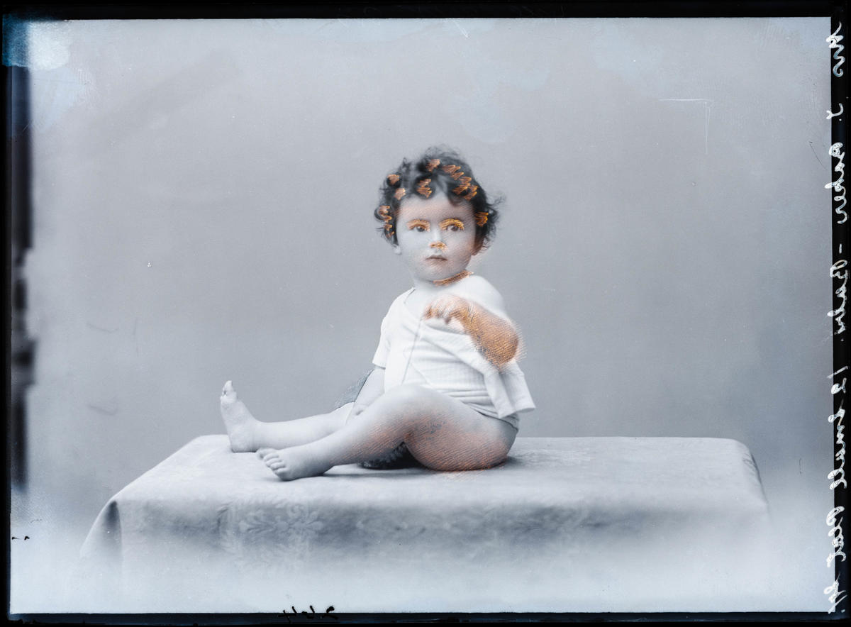 Glass Plate Negative: Mrs J Baker - Baby - Canterbury Museum