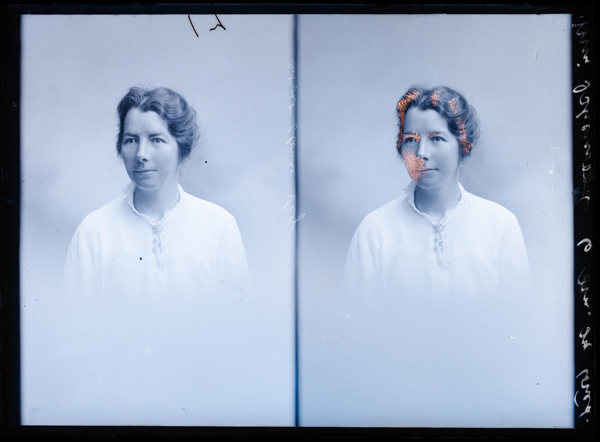 Glass Plate Negative: Miss Isherwood (twin negative) - Canterbury Museum