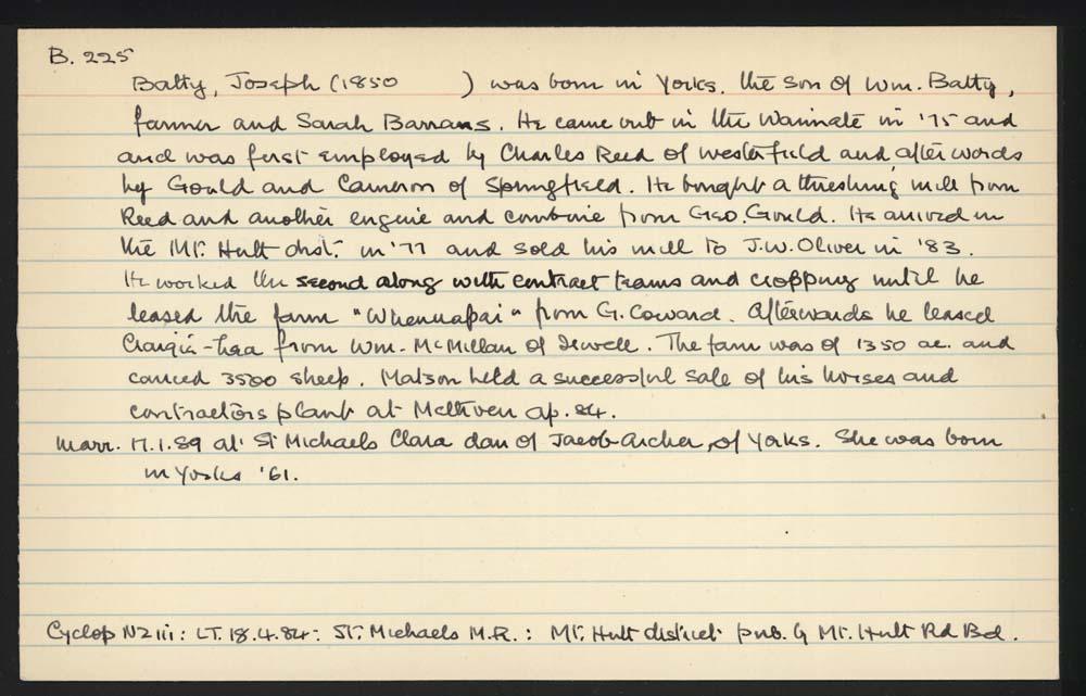 Macdonald Dictionary Record: Joseph Batty - Canterbury Museum