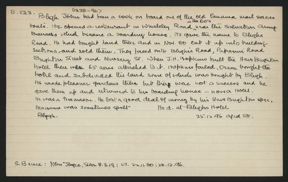 Macdonald Dictionary Record: John Bligh - Canterbury Museum