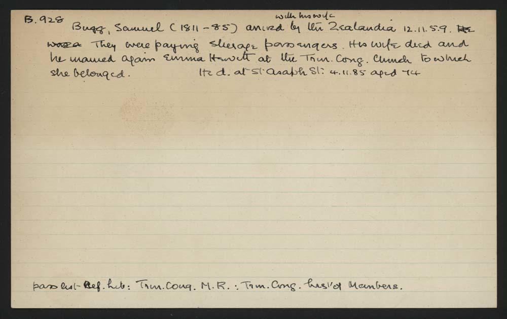 Macdonald Dictionary Record: Samuel Bugg - Canterbury Museum