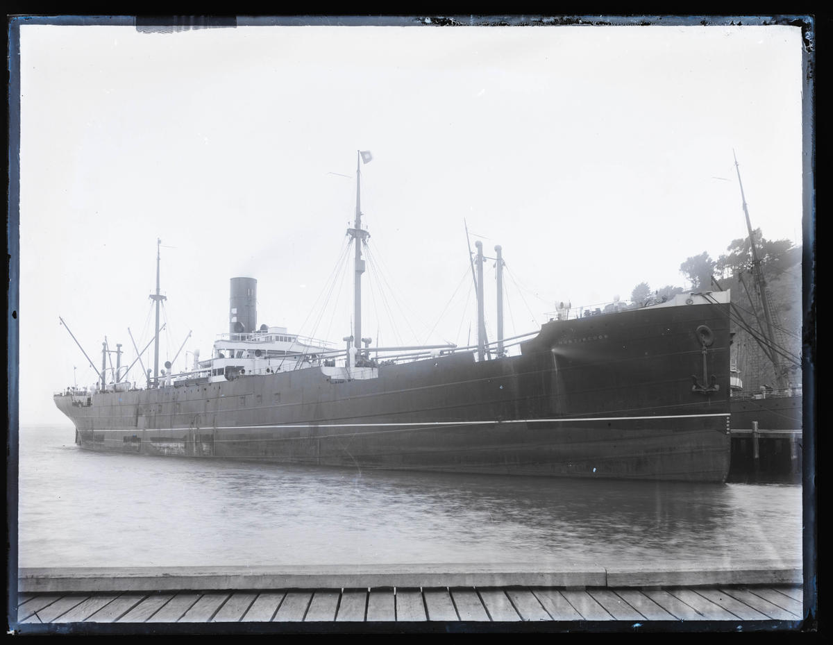 Glass Plate Negative: Ship in dock - Canterbury Museum