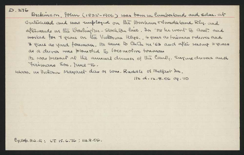 Macdonald Dictionary Record: John Dickinson - Canterbury Museum