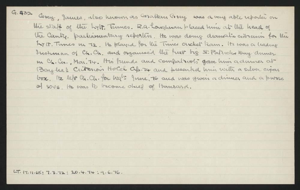 Macdonald Dictionary Record: James or Grattan Grey - Canterbury Museum