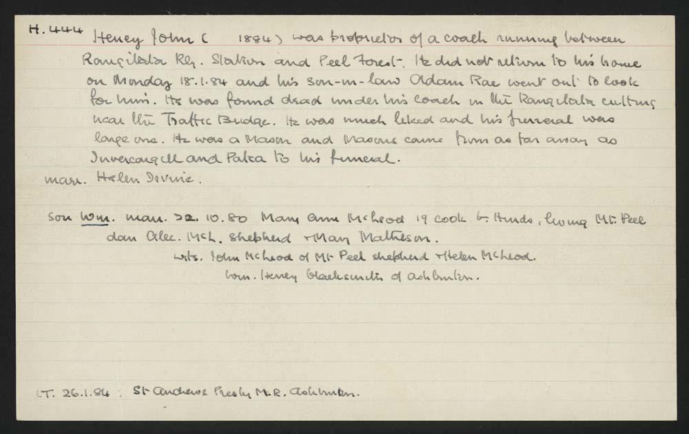 Macdonald Dictionary Record: John Heney - Canterbury Museum