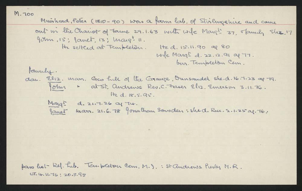 Macdonald Dictionary Record: Peter Muirhead - Canterbury Museum