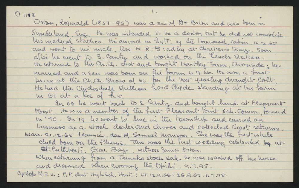 Macdonald Dictionary Record: John O'Carroll - Canterbury Museum