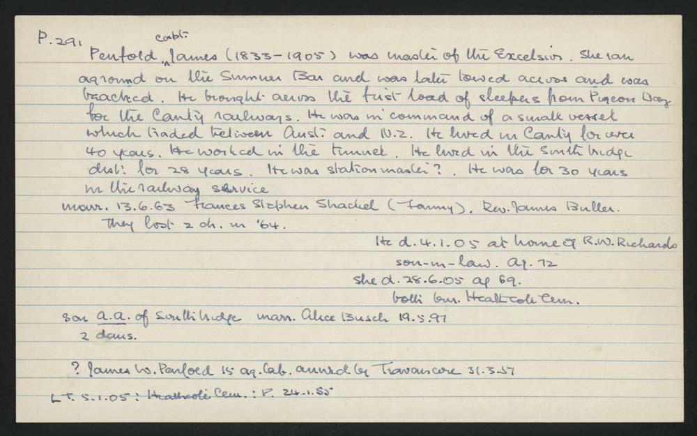 Macdonald Dictionary Record: James Penfold - Canterbury Museum