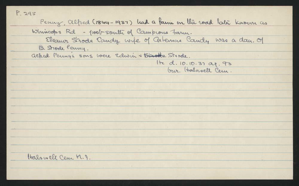 Macdonald Dictionary Record: Alfred Penny - Canterbury Museum