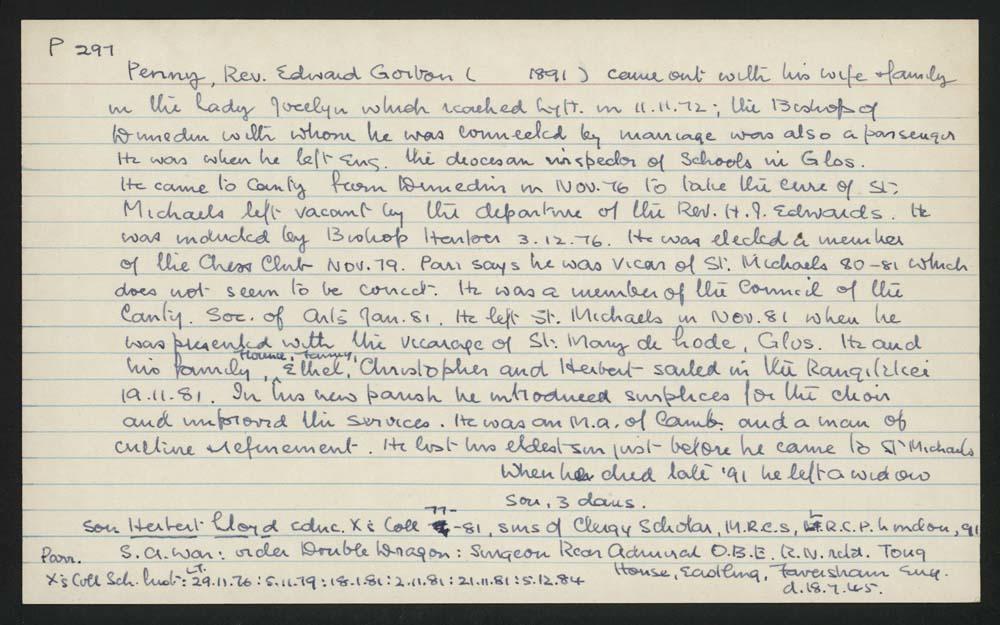 Macdonald Dictionary Record: Edward Gorton Penny - Canterbury Museum