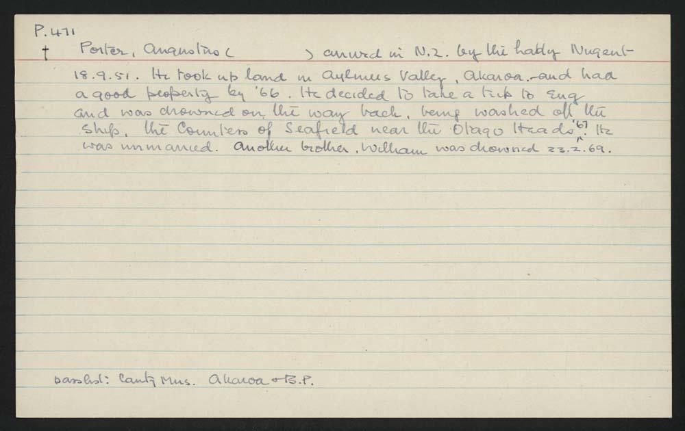 Macdonald Dictionary Record: Augustus Porter - Canterbury Museum