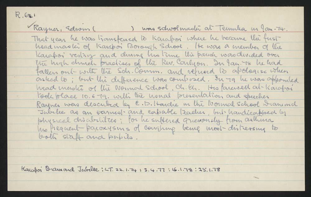 Macdonald Dictionary Record: Edwin Rayner - Canterbury Museum