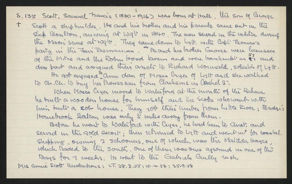Macdonald Dictionary Record: Samuel Francis Scott - Canterbury Museum