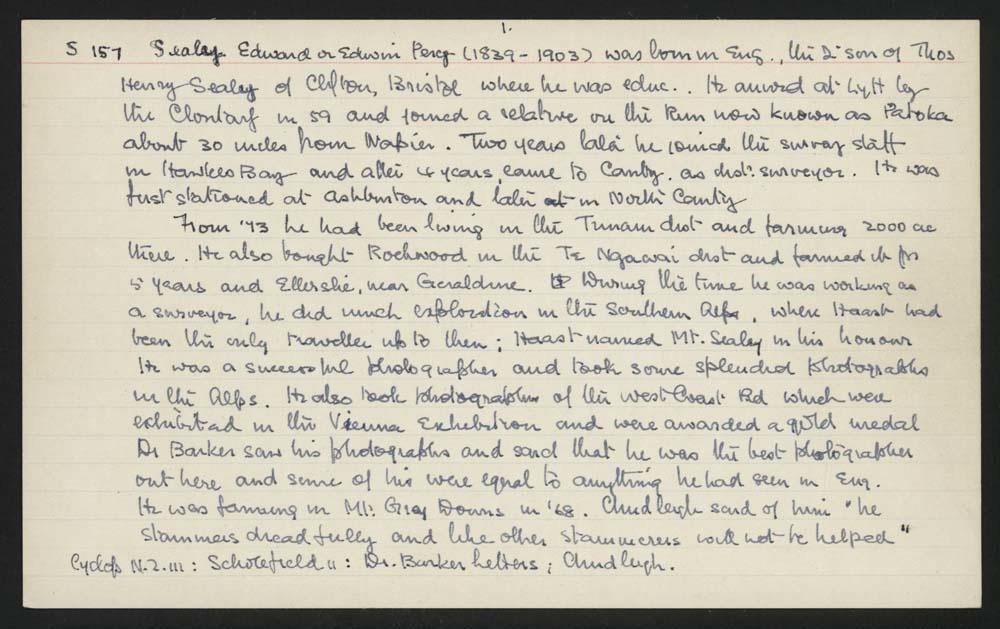 Macdonald Dictionary Record: Edward or Edwin Sealey - Canterbury Museum