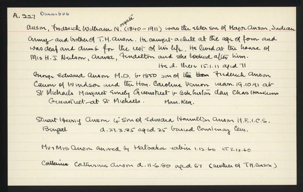 Macdonald Dictionary Record: Frederick William N Anson, George Edward ...