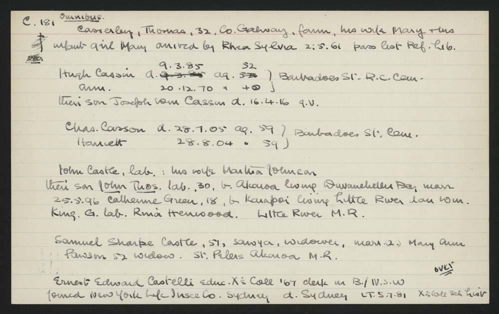 Macdonald Dictionary Record: Thomas Casserley, Thomas Casserley ...