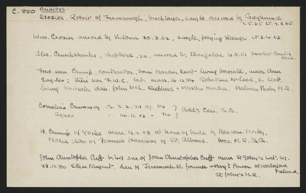 Macdonald Dictionary Record: Robert Crozier, William Crozier, Alexander ...