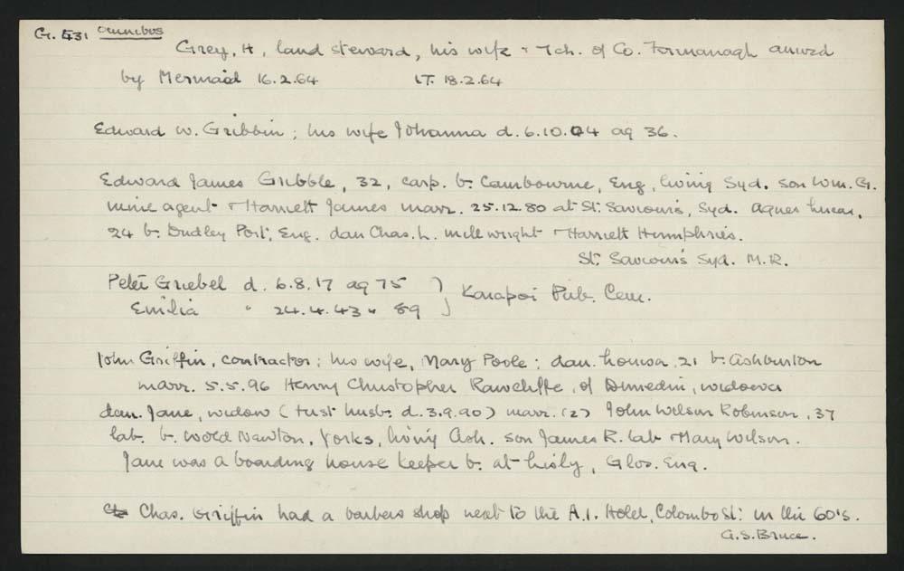 Macdonald Dictionary Record: H Grey, Edward W Gribbin, Edward James ...