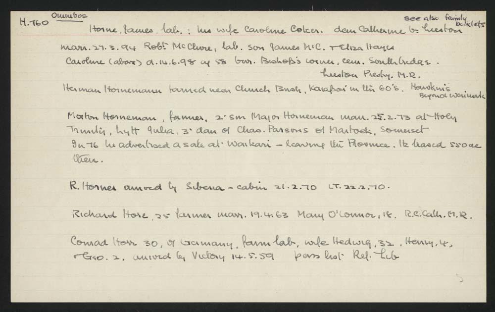 Macdonald Dictionary Record: Richard Hore, James Horne, Morton Horneman ...