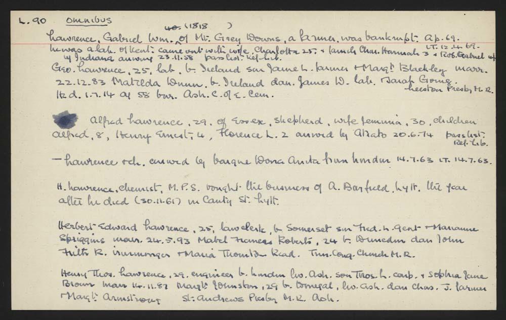 Macdonald Dictionary Record: Gabriel William Lawrence, Alfred Lawrence, Lawrence, H Lawrence ...