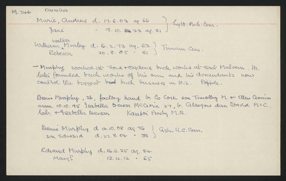 Macdonald Dictionary Record: Andrew Murie, William Walker Murley ...