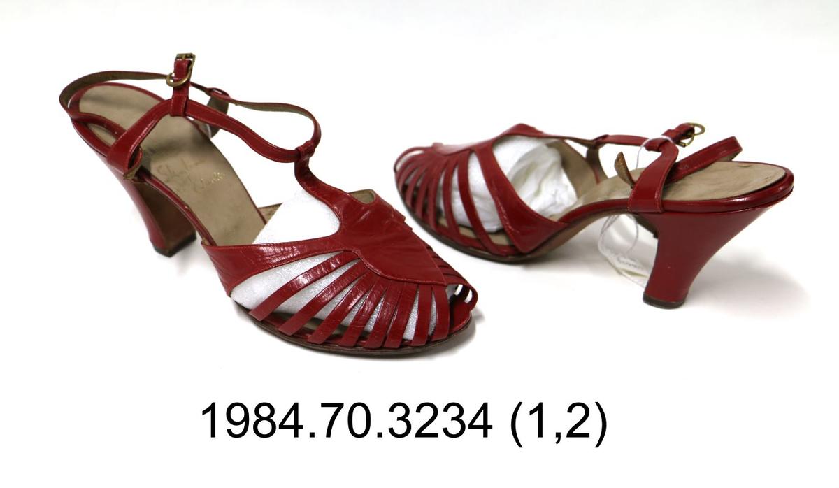 Sandals: Red Sling Back - Canterbury Museum