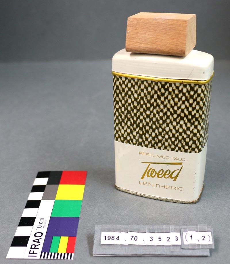 Hygiene Packaging: Tweed Perfumed Talc - Canterbury Museum