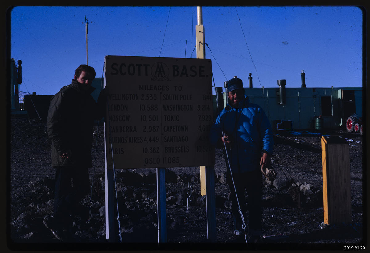 Slide: Scott Base Sign, 1968 - Canterbury Museum